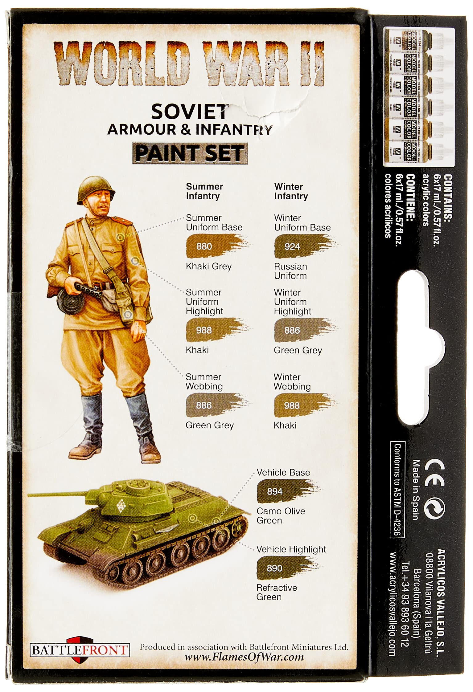 Vallejo Model Color Wwii Soviet Armour Infantry Paint Set 6 Colors | eBay