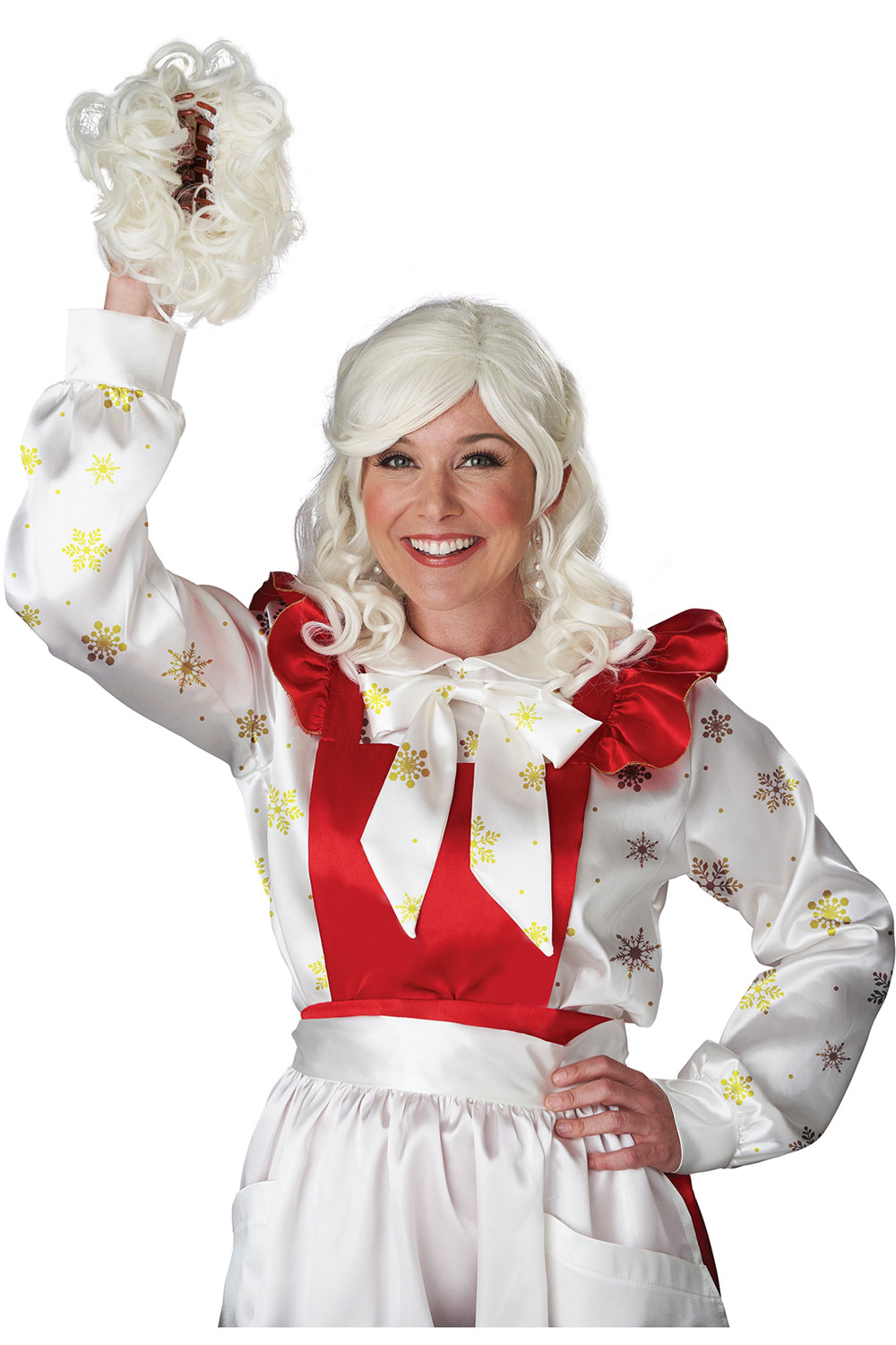 Christmas Mrs. Santa Claus Wig and Bun Clip Adult Costume for sale ...