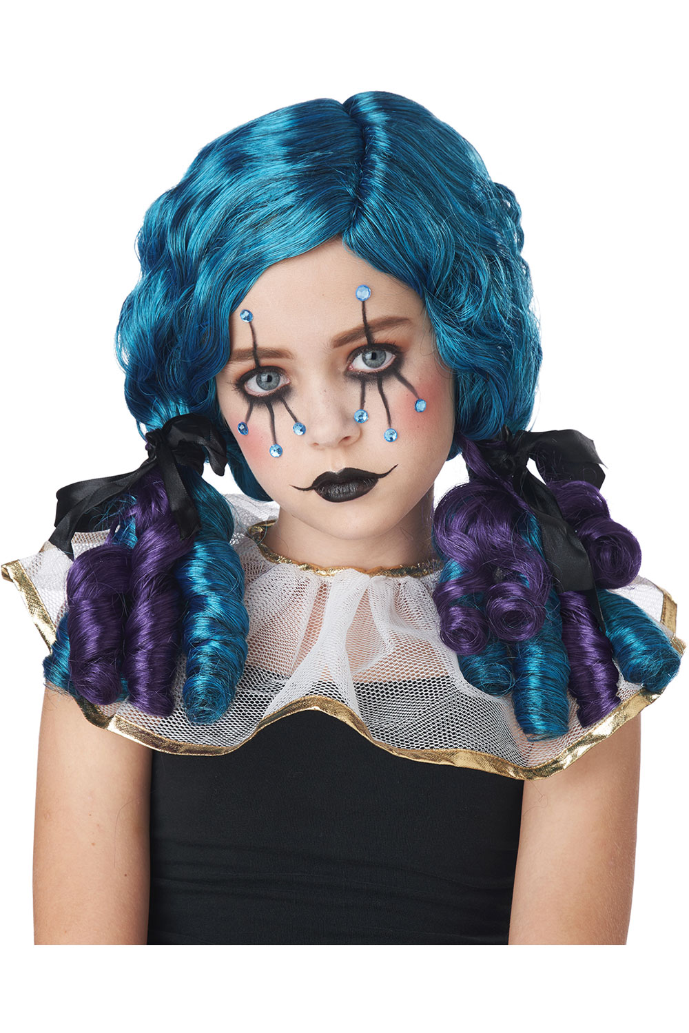 Clowny Kid Curls Circus Clown Jester Halloween Wig Accessory Child ...