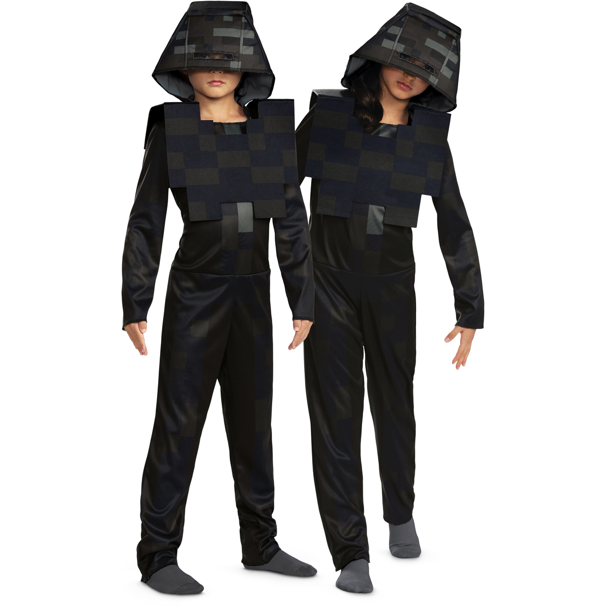 Disguise Licensed Minecraft Wither Skeleton Hooded Jumpsuit Child ...