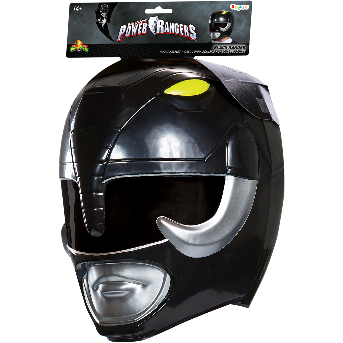 Disguise Licensed Mighty Morphin Power Rangers Black Adult Helmet Mask ...