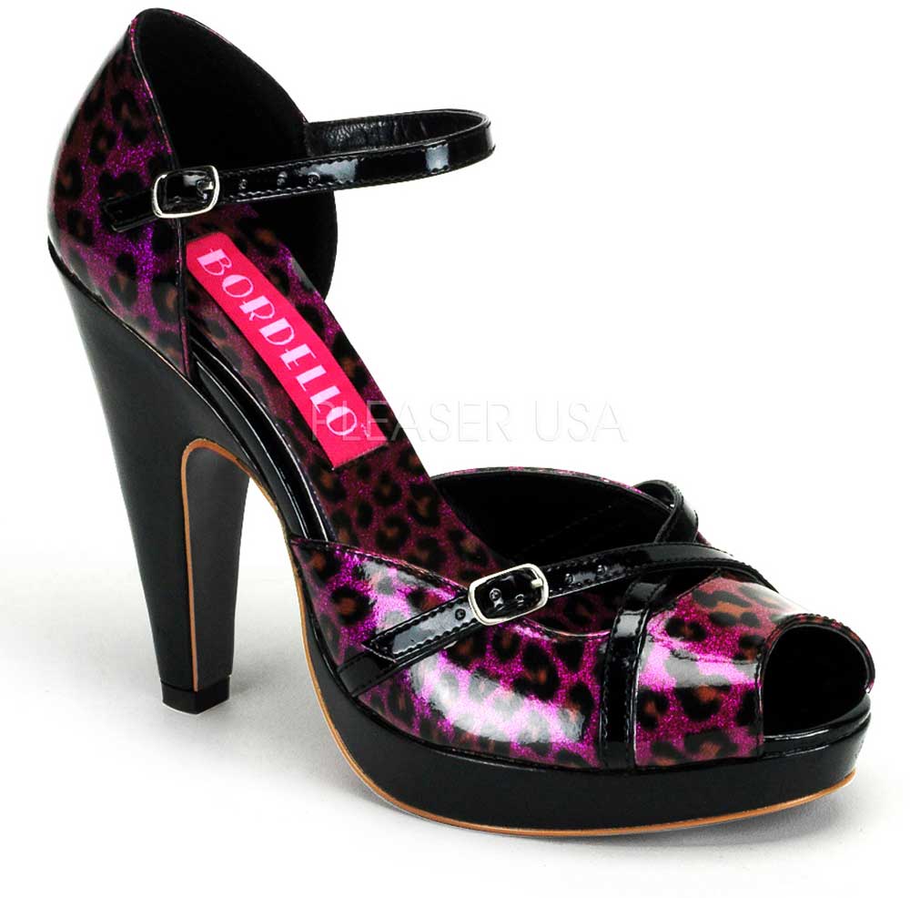Hot Cheetah Leopard Print Dorsay Peep Toe Platform High Heels Shoes