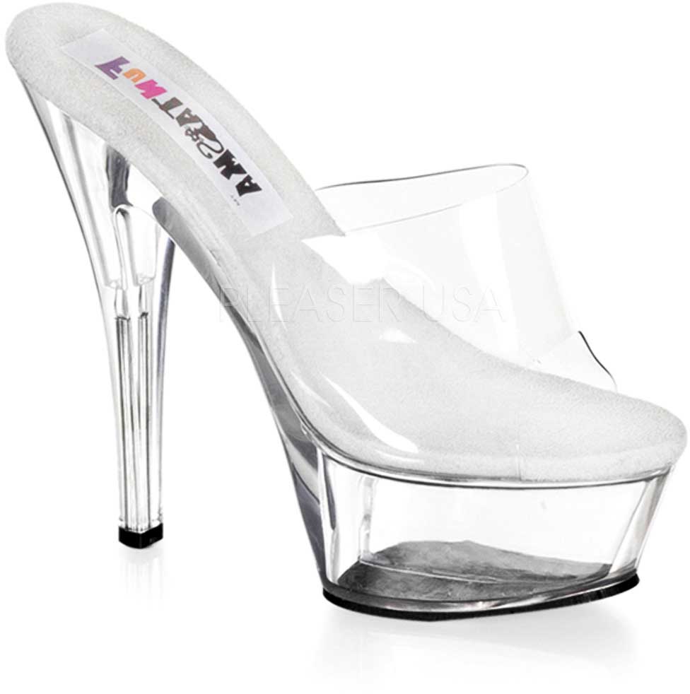 Sexy Clear Platform Stiletto Slide Mules Stripper High Heels Shoes ...