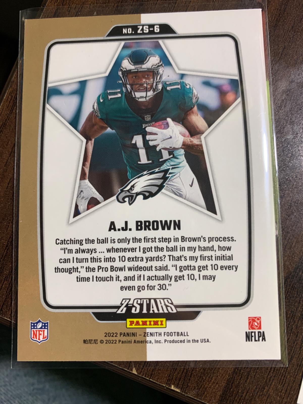 A. J. Brown #ZS-6 Prices | 2022 Panini Zenith Z Stars | Football Cards