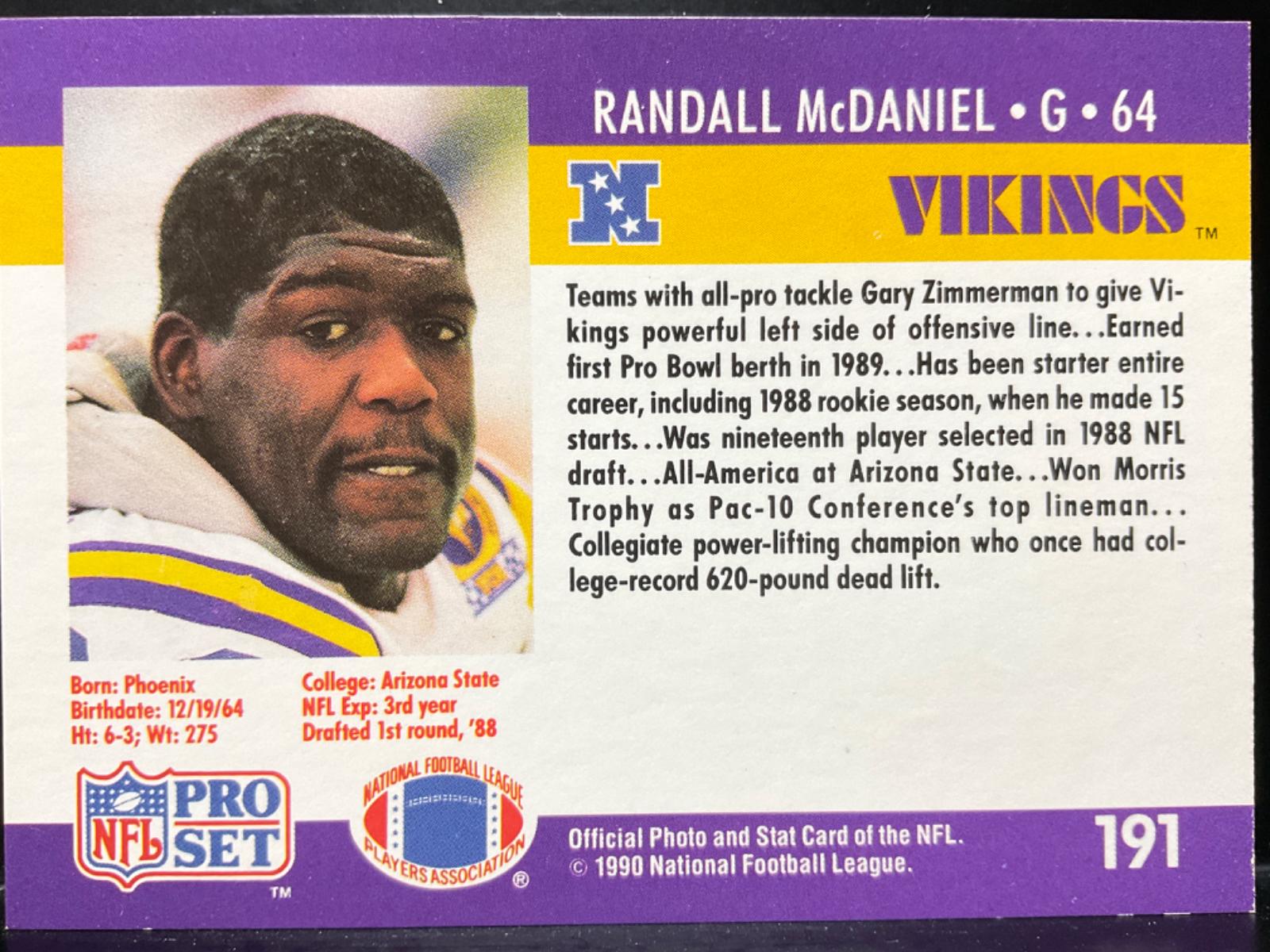 Randall McDaniel #191 Prices | 1990 Pro Set | Football Cards