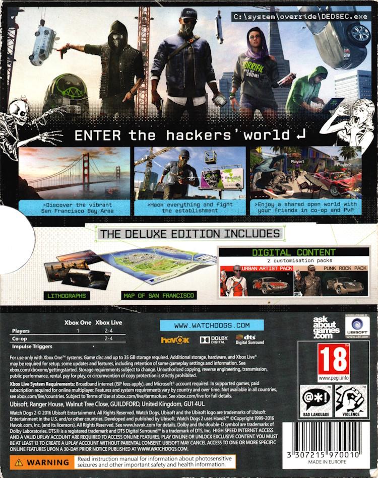 Watch Dogs 2 [Deluxe Edition] Prices PAL Xbox One | Compare Loose, CIB ...