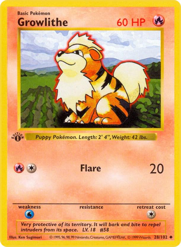 Growlithe [1st Edition] #28 Prices | Pokemon Base Set | Pokemon Cards