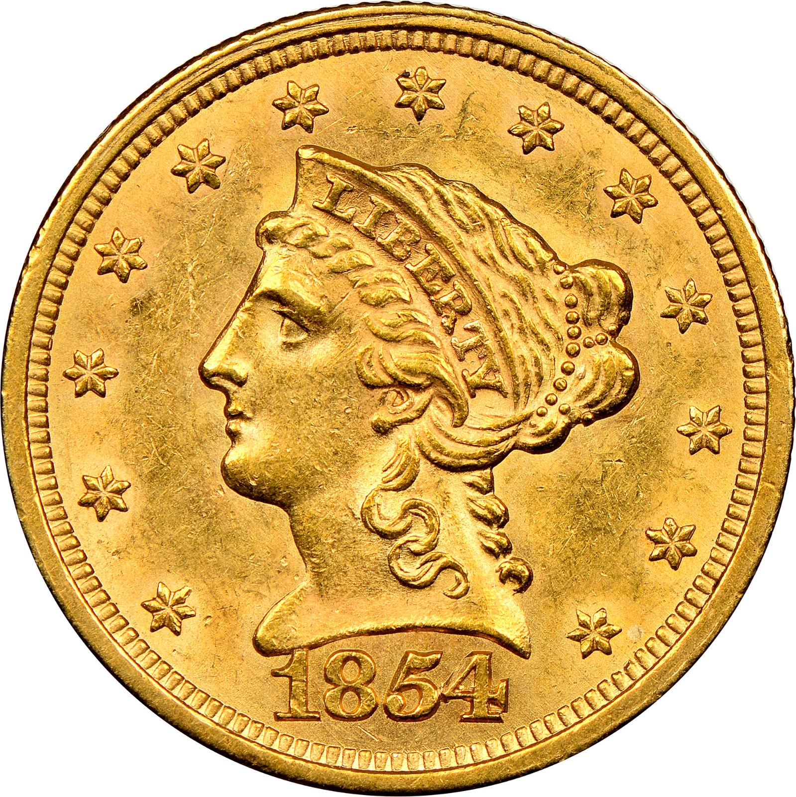 1854 S Liberty Head Quarter Eagle Prices | Ungraded, NGC, PCGS Values