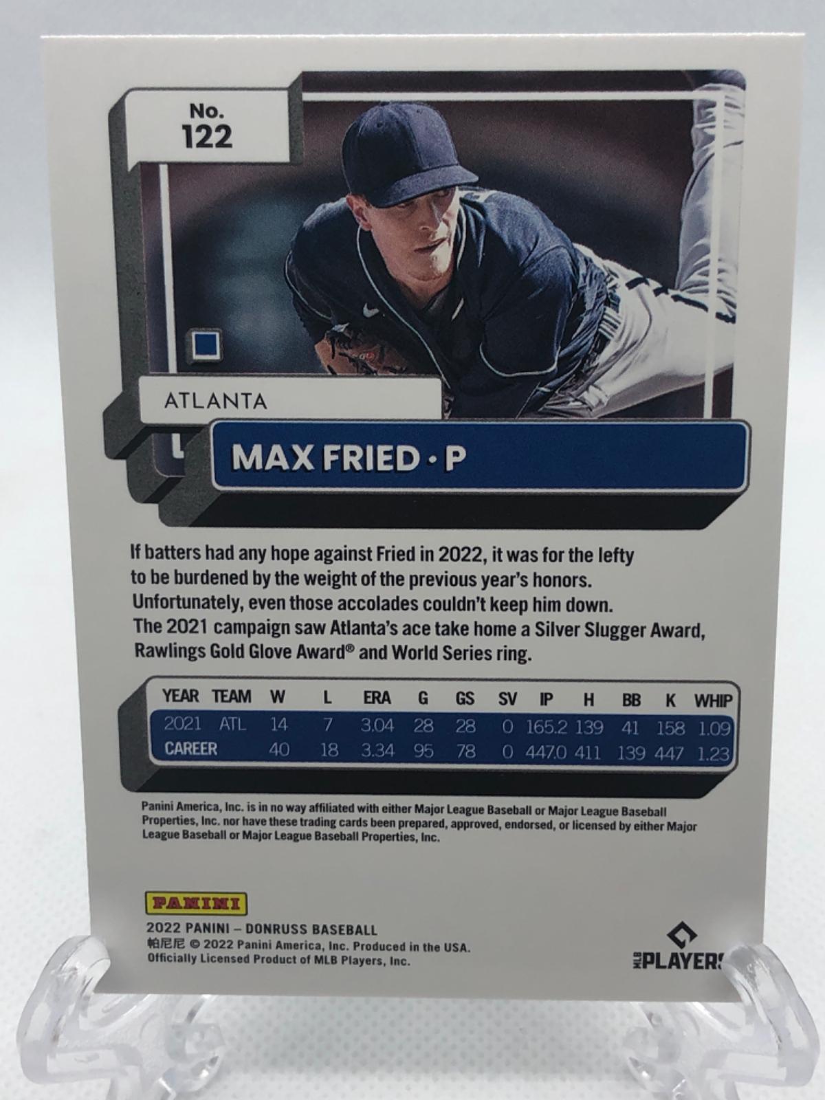 Max Fried #122 Prices | 2022 Panini Donruss | Baseball Cards