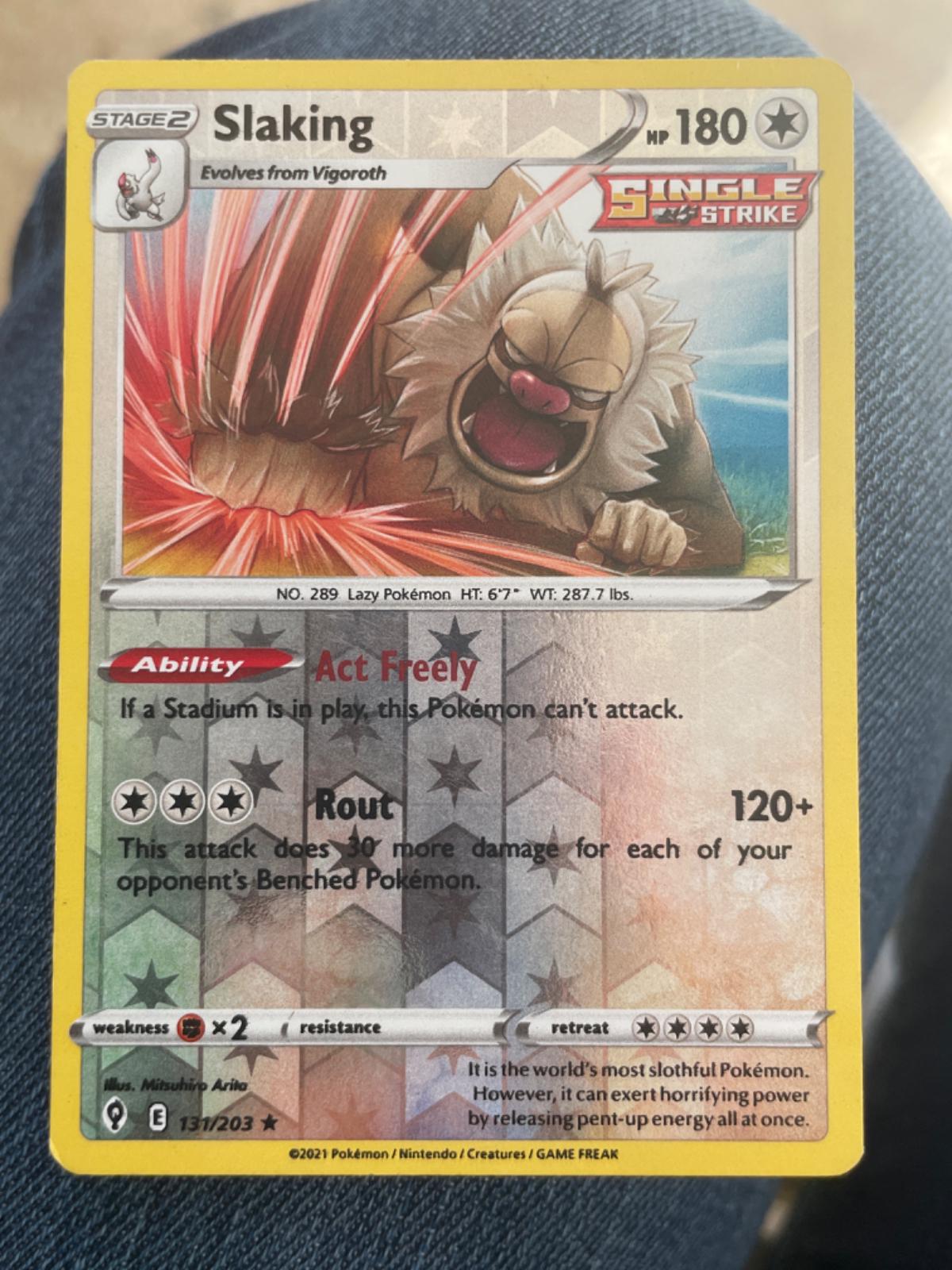 Slaking [Reverse Holo] #131 Prices | Pokemon Evolving Skies | Pokemon Cards