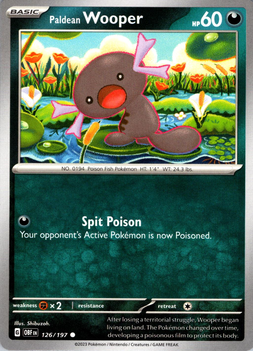 Paldean Wooper #126 Prices | Pokemon Obsidian Flames | Pokemon Cards