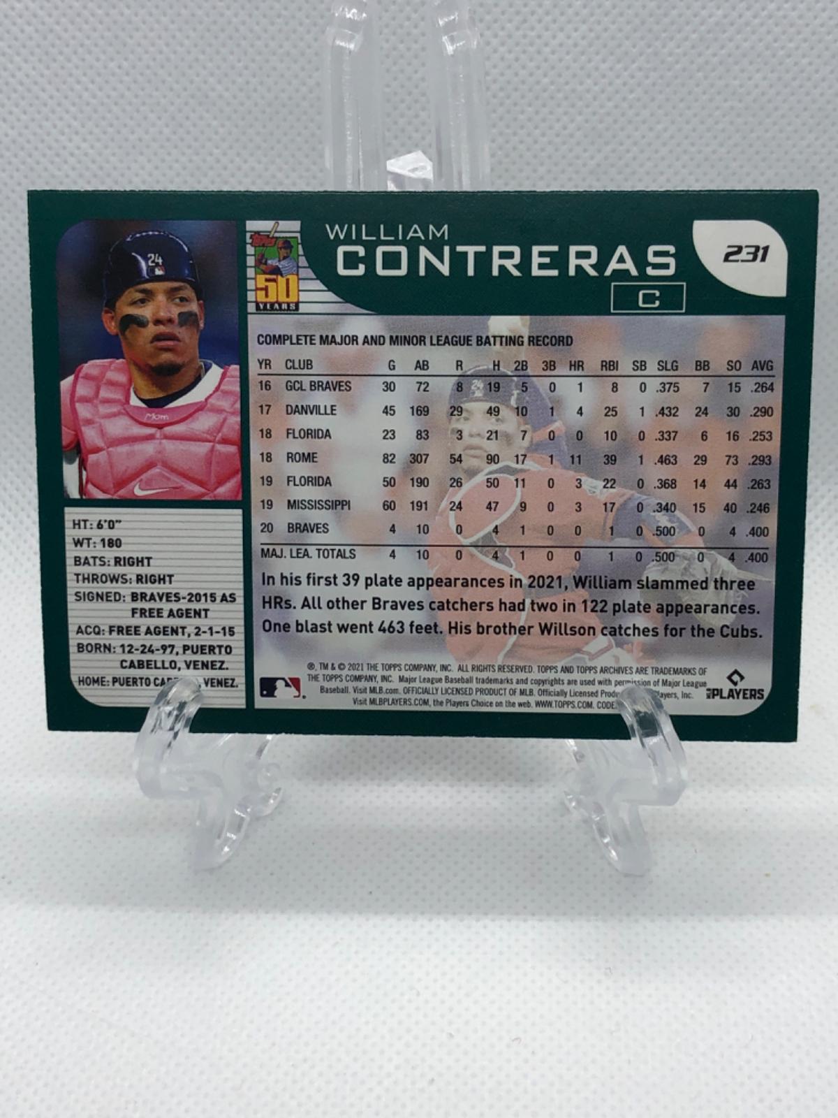 William Contreras #231 Prices | 2021 Topps Archives | Baseball Cards