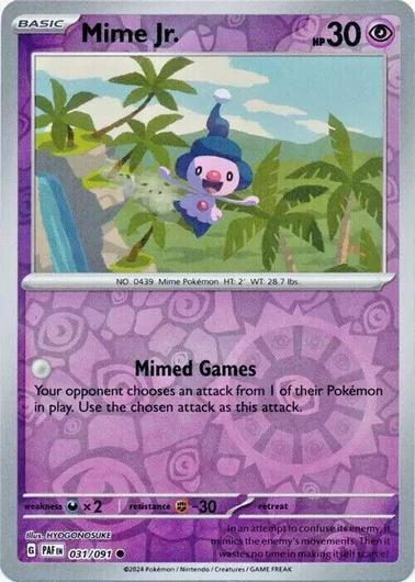 Mime Jr [Reverse Holo] | Ungraded | Pokemon Paldean Fates