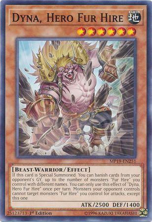 Dyna, Hero Fur Hire MP19-EN251 Prices | YuGiOh 2019 Gold Sarcophagus ...