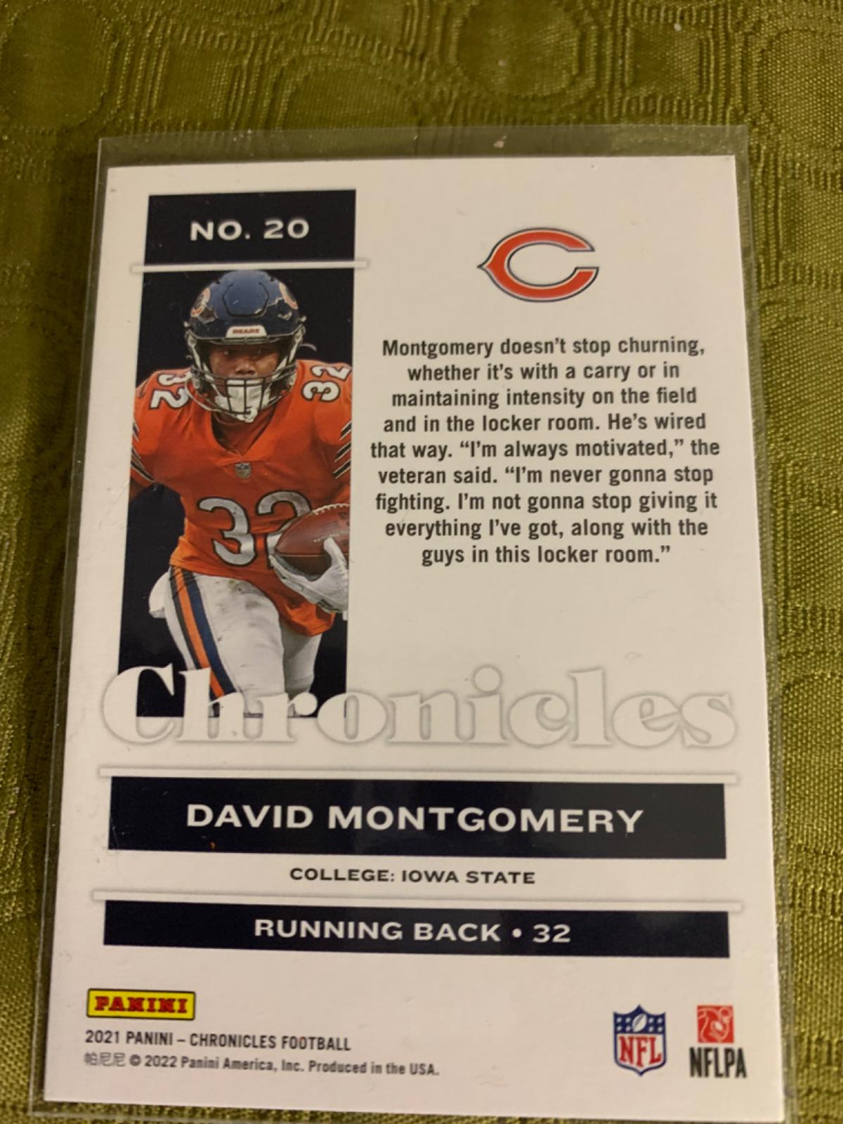 David Montgomery [Orange] #20 Prices | 2021 Panini Chronicles ...