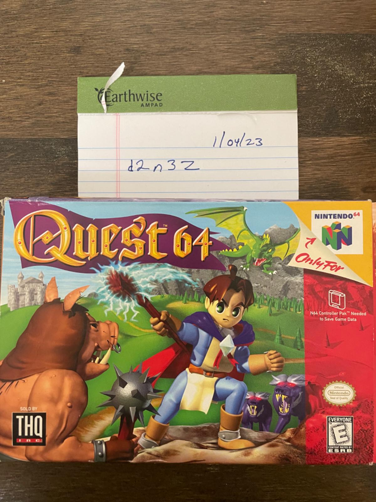 Quest 64 | Item, Box, and Manual | Nintendo 64