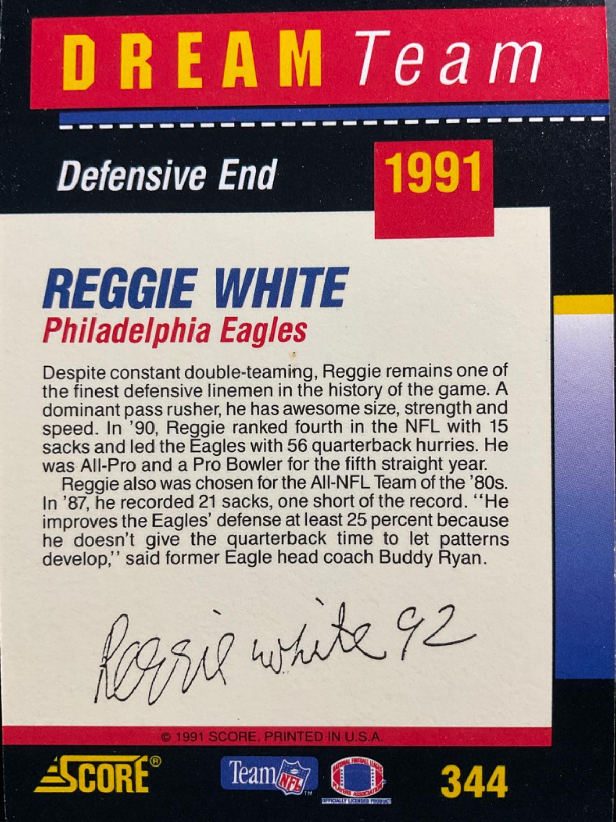 Reggie White #344 Prices | 1991 Score | Football Cards