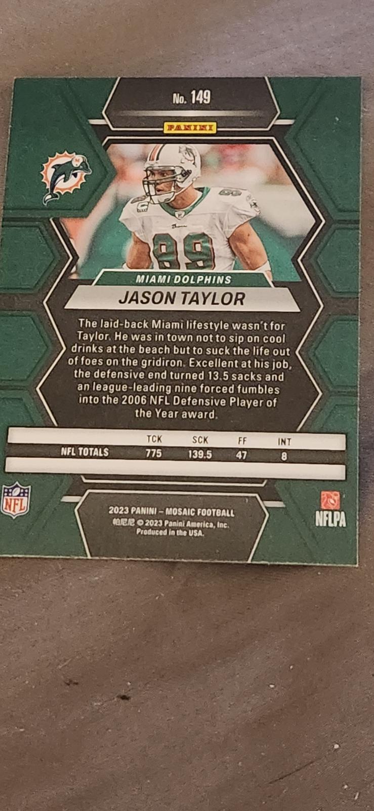 Jason Taylor #149 Prices | 2023 Panini Mosaic | Football Cards