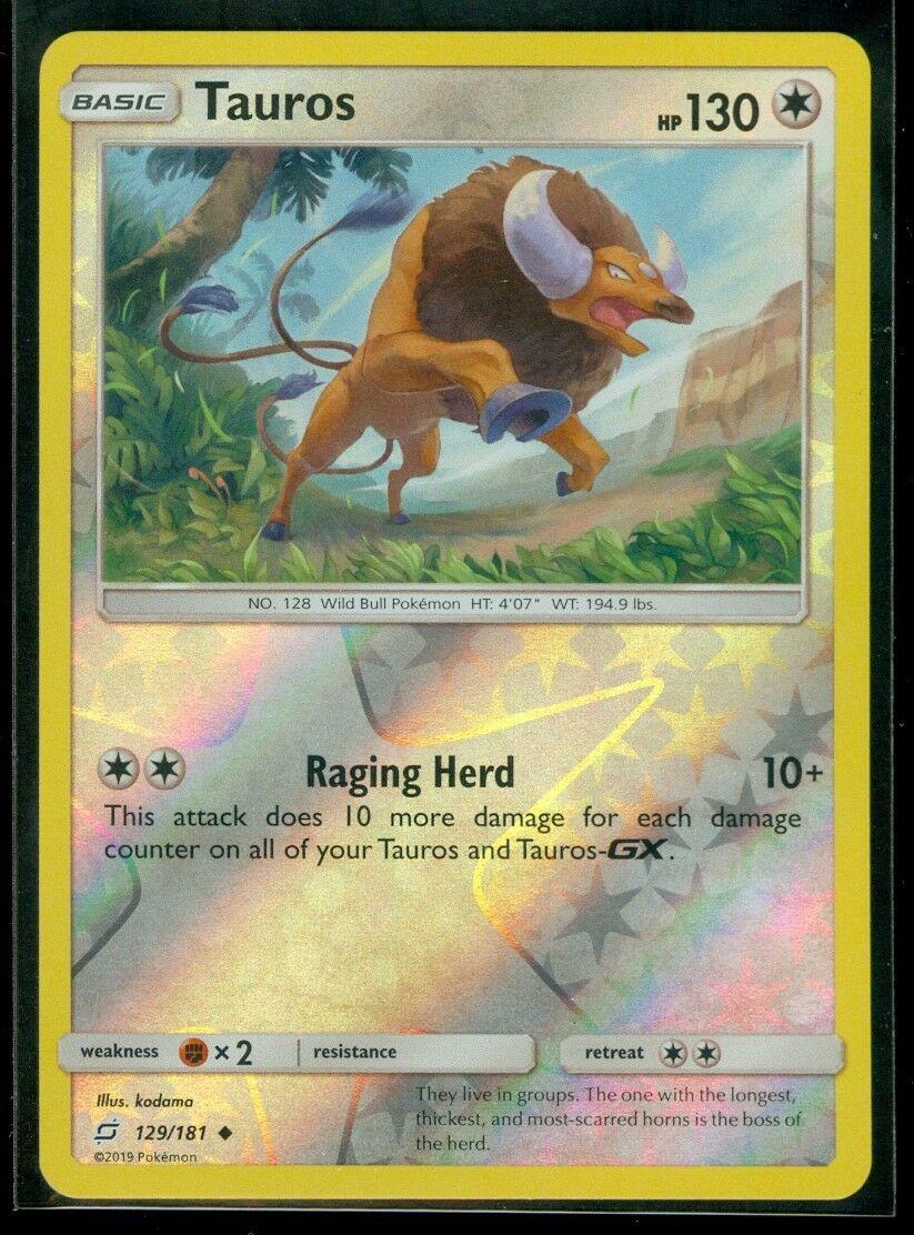 Tauros [Reverse Holo] #129 Prices | Pokemon Team Up | Pokemon Cards