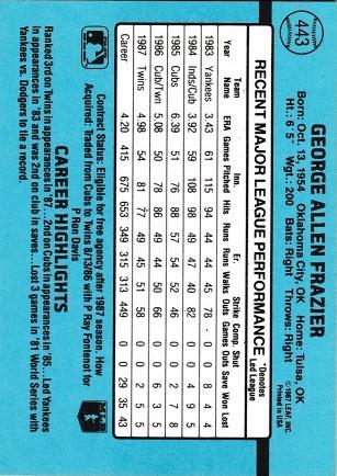 George Frazier #443 Prices | 1988 Donruss | Baseball Cards