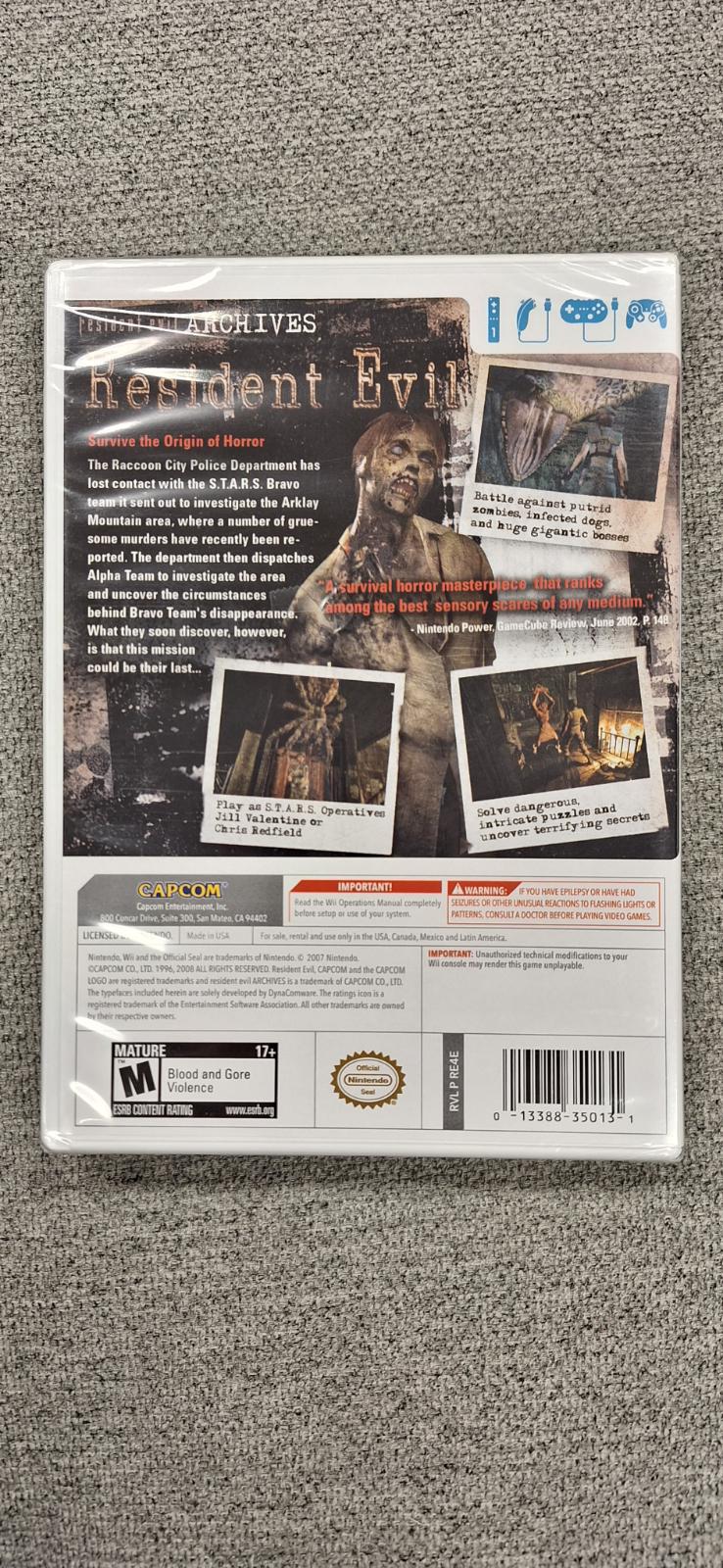 Resident Evil Archives: Resident Evil | New Item, Box, and Manual | Wii