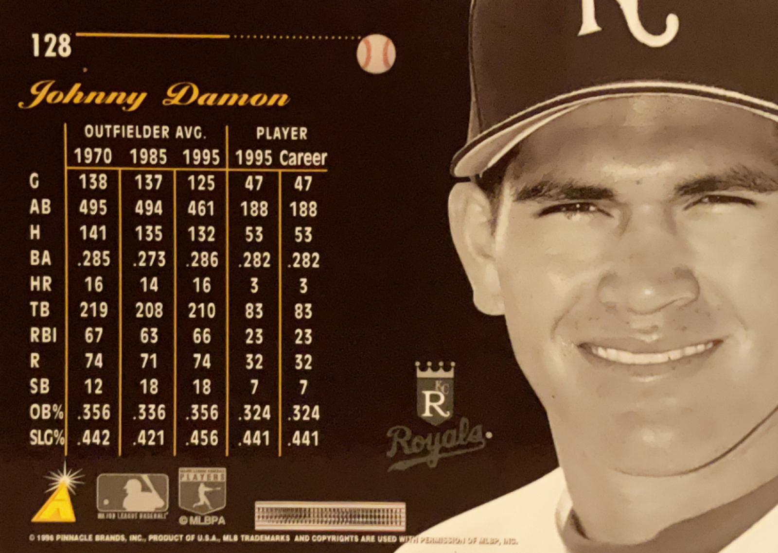 Preços de Johnny Damon #128 | 1996 Pinnacle Aficionado Slick Picks ...