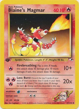Blaine's Magmar [1st Edition] #37 Prices | Pokemon Gym Heroes | Pokemon ...