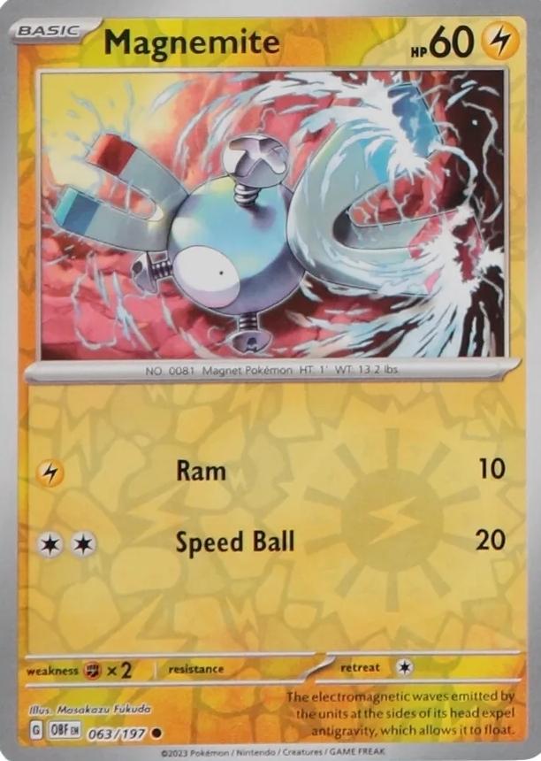 Magnemite [Reverse Holo] #63 Prices | Pokemon Obsidian Flames | Pokemon Cards