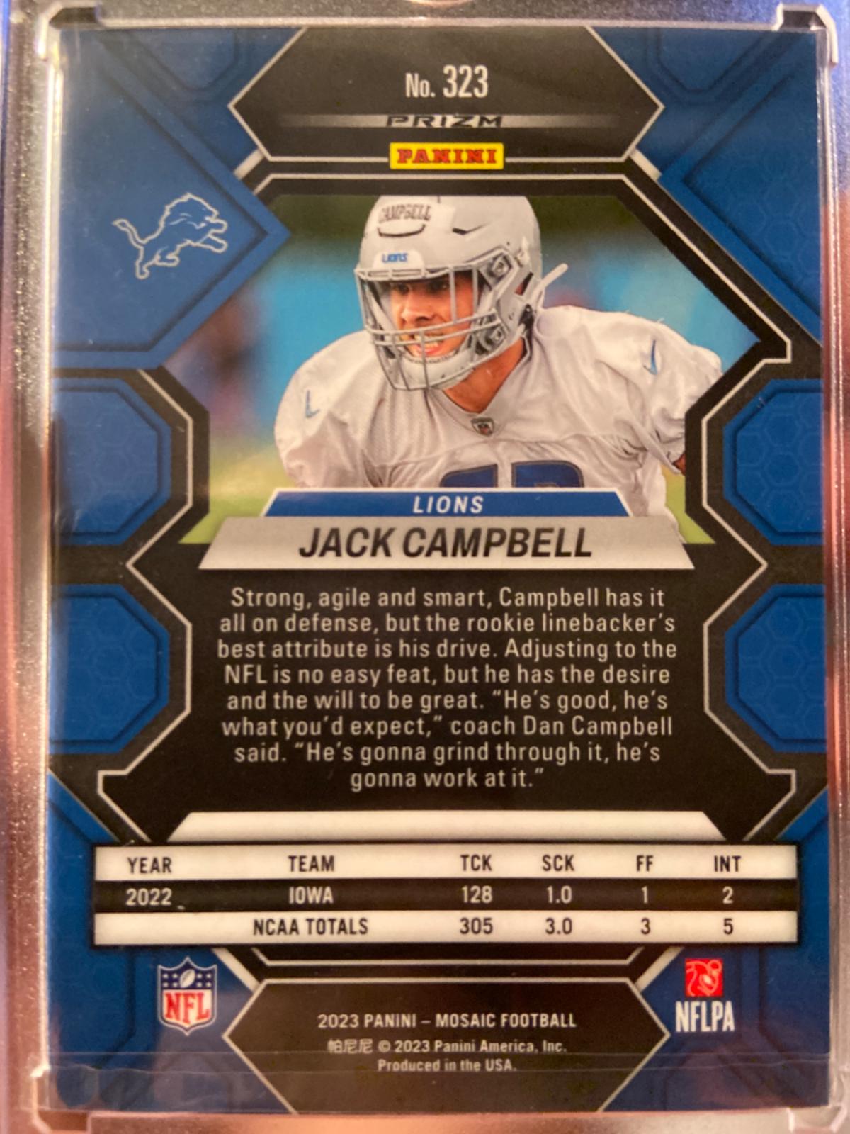 Jack Campbell [Genesis] #323 Prices [Rookie] | 2023 Panini Mosaic ...