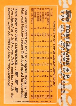 Tom Glavine #779 Prices [Rookie] | 1988 Topps | Baseball Cards