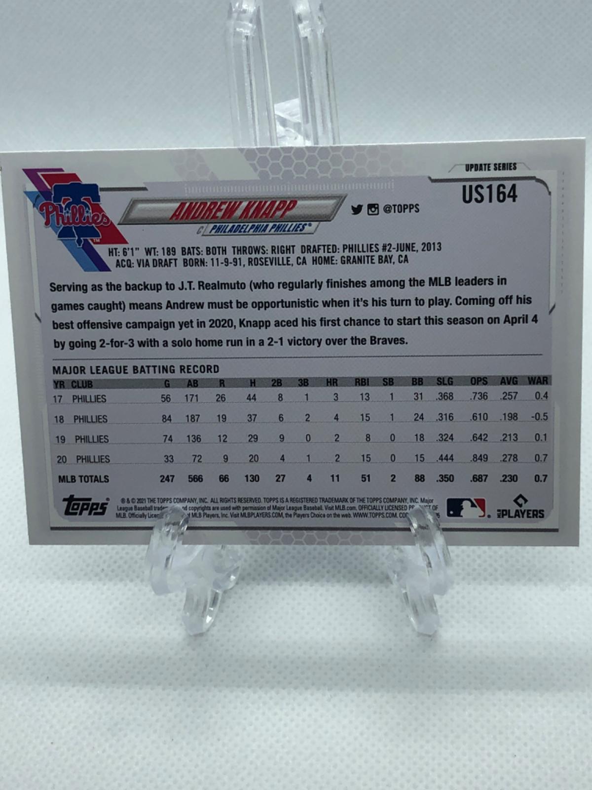 Andrew Knapp #US164 Prices | 2021 Topps Update | Baseball Cards