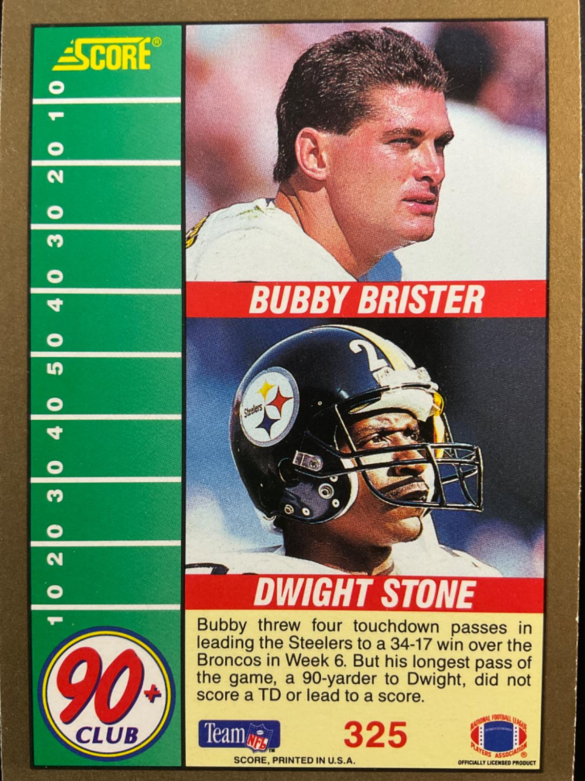 Bubby Brister, Dwight Stone #325 Prices | 1991 Score | Football Cards