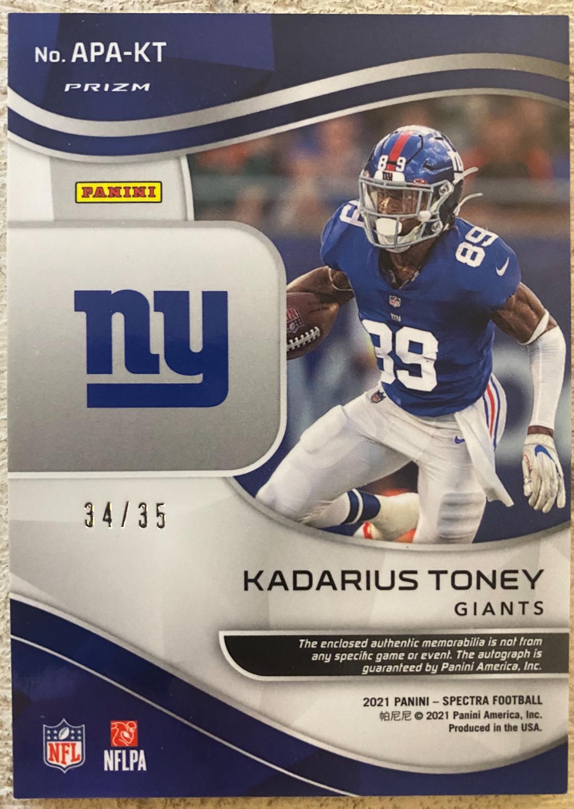 Kadarius Toney [Neon Green] #APA-KT Prices [Rookie] | 2021 Panini ...