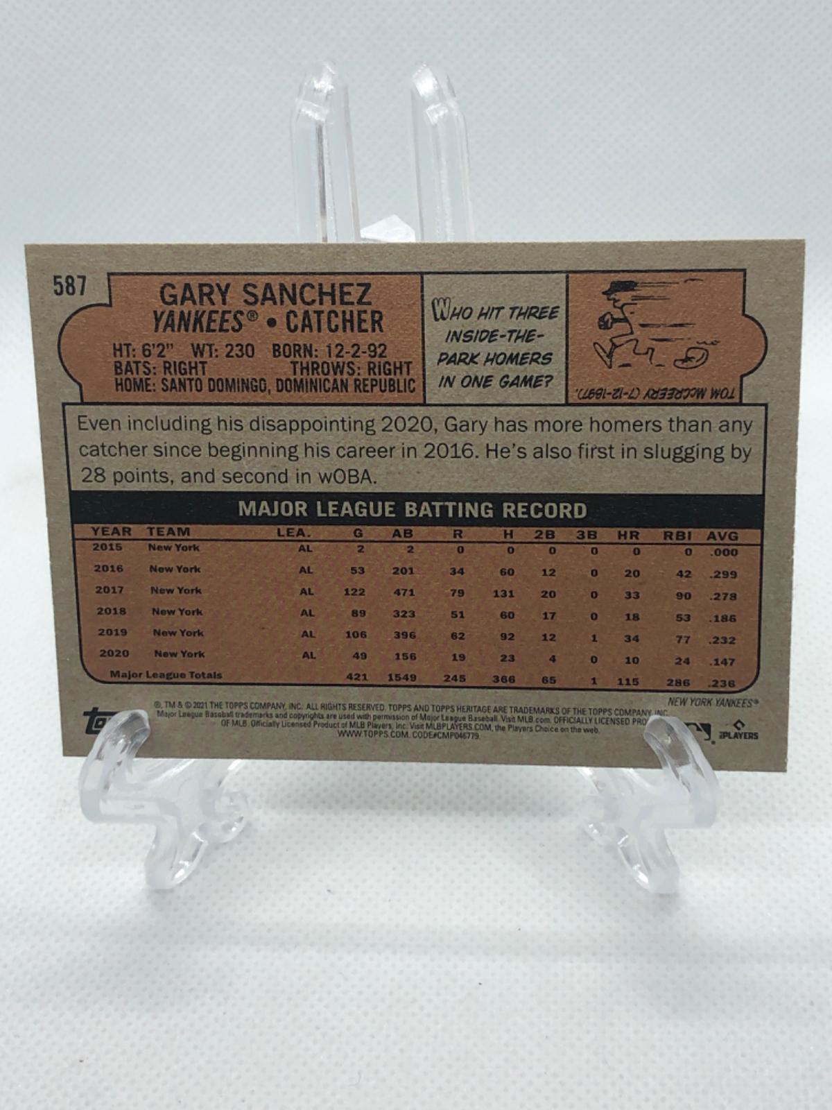 Gary Sanchez #587 Prices | 2021 Topps Heritage | Baseball Cards