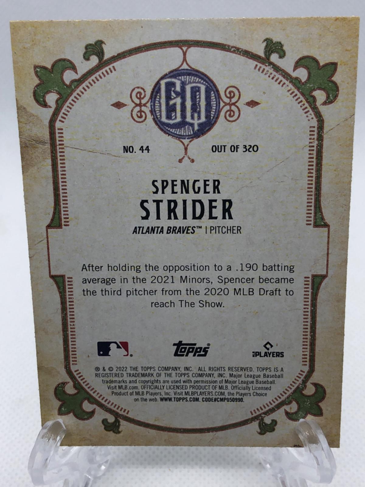 Spencer Strider #44 Prices [Rookie] | 2022 Topps Gypsy Queen | Baseball ...