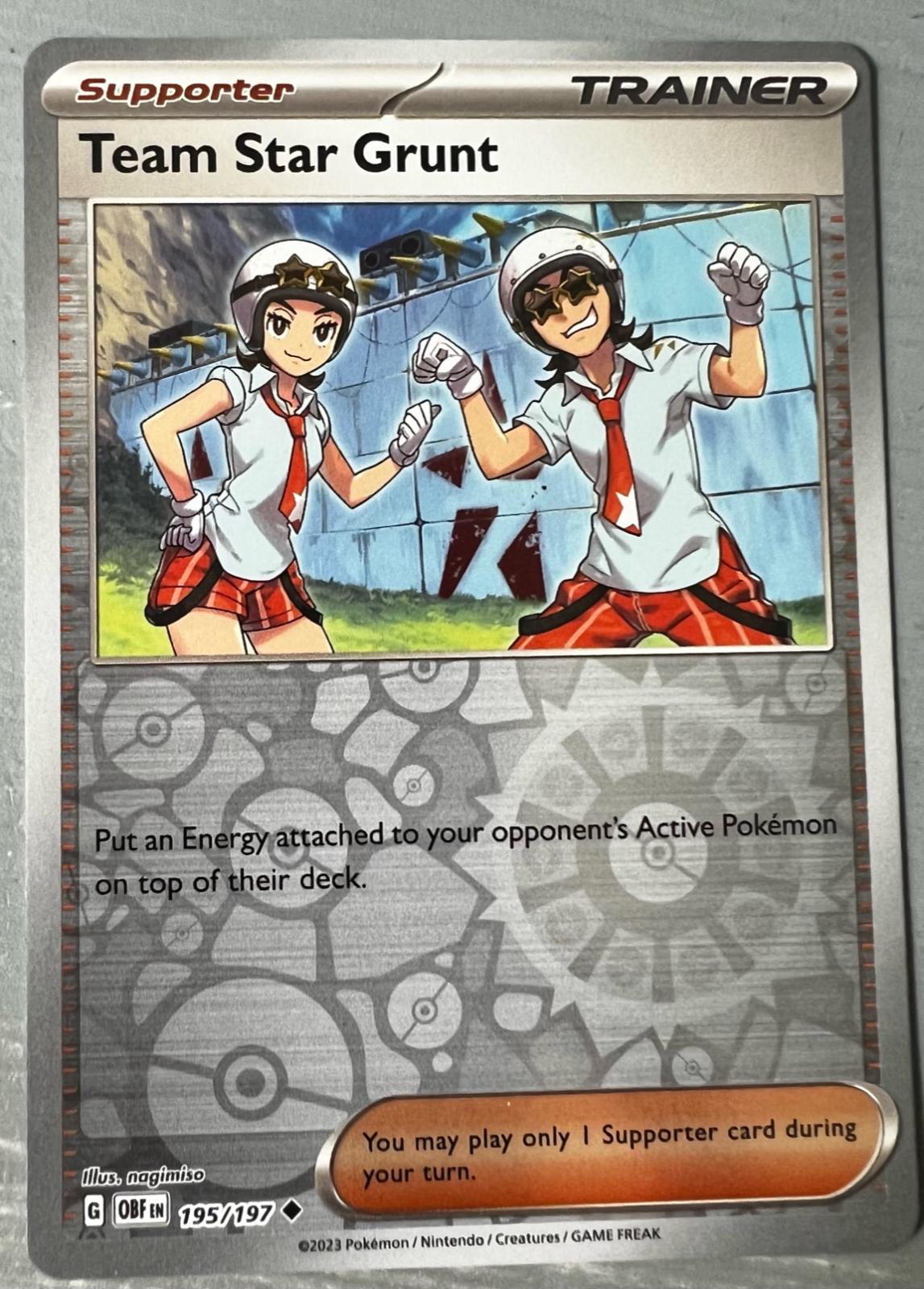 Team Star Grunt [Reverse Holo] #195 Prices | Pokemon Obsidian Flames ...