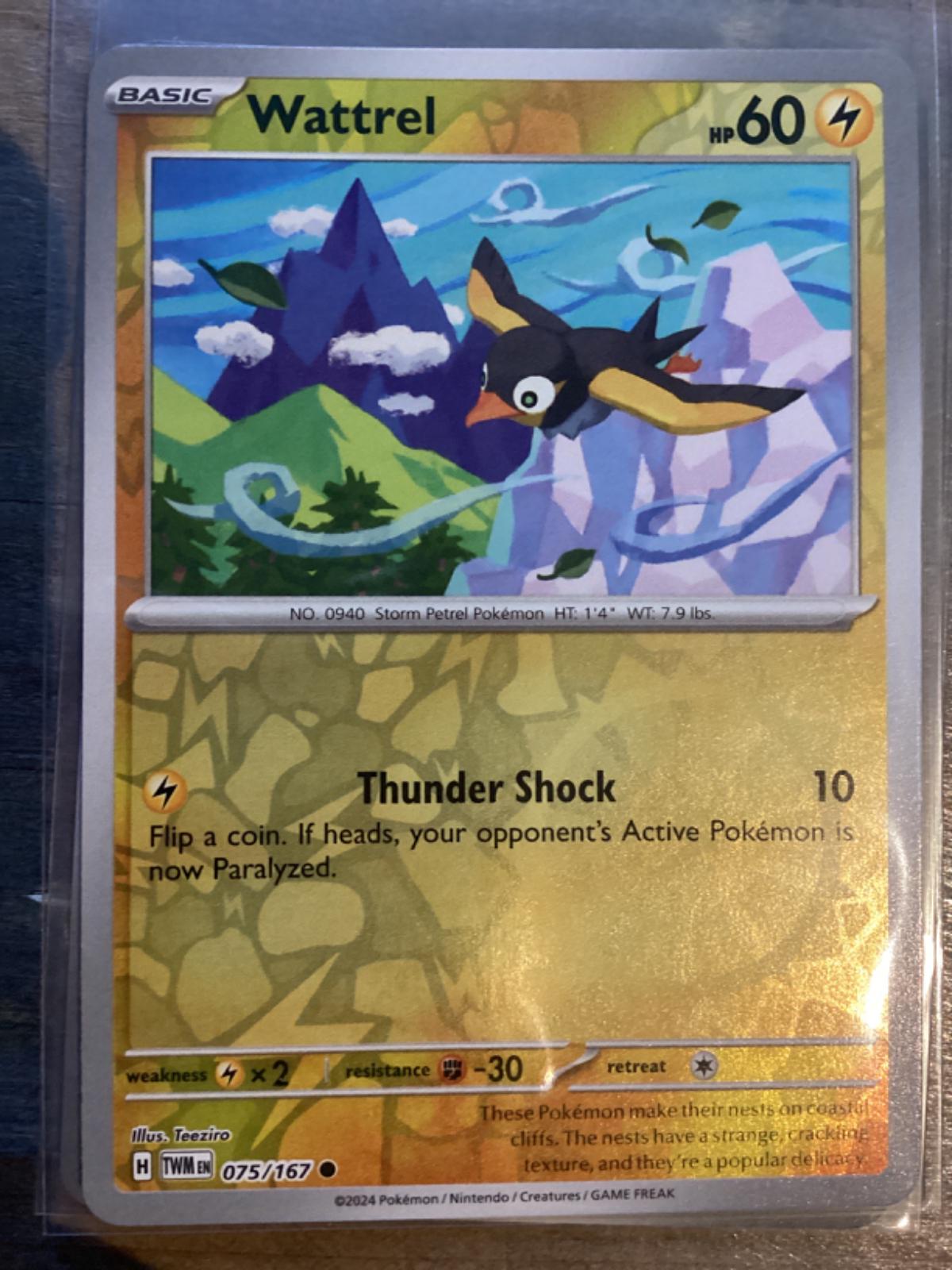 Wattrel [Reverse Holo] #75 Prices | Pokemon Twilight Masquerade ...
