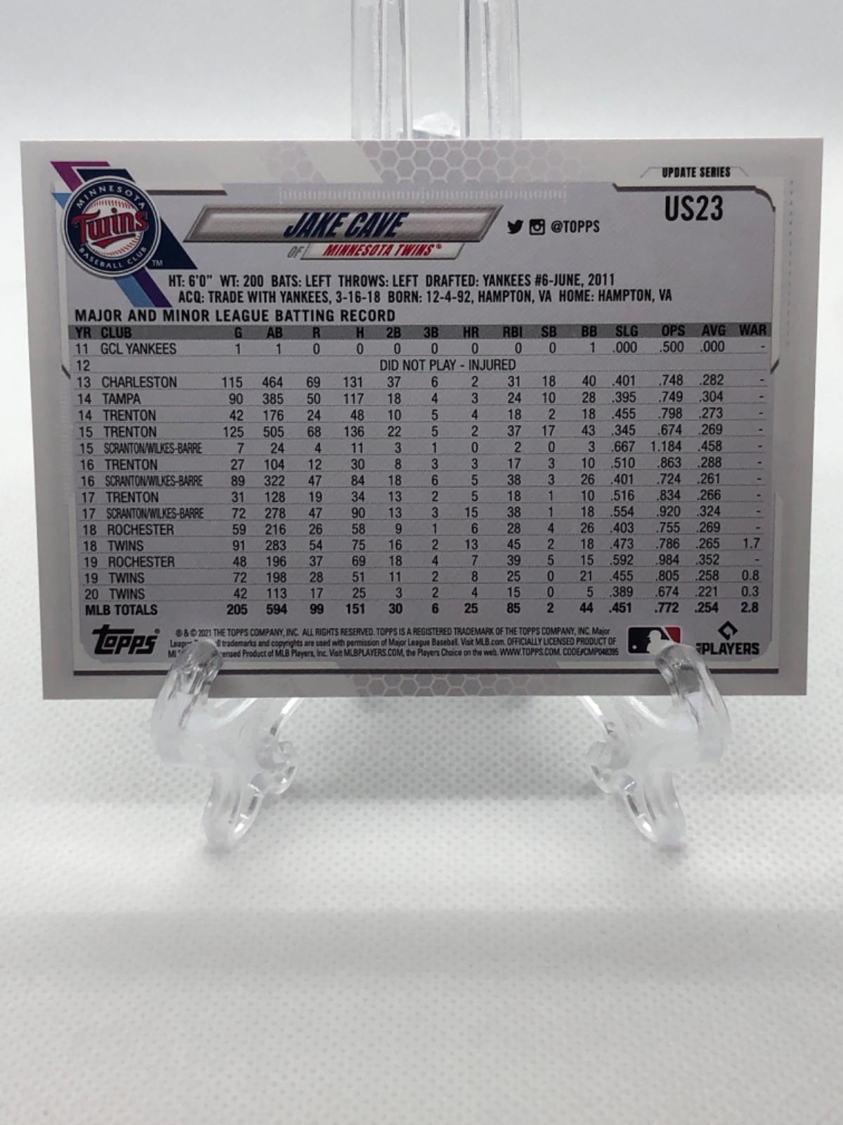 Jake Cave #US23 Prices | 2021 Topps Update | Baseball Cards