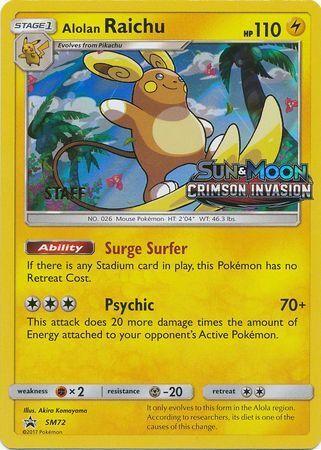 Alolan Raichu [Staff] #SM72 Prices | Pokemon Promo | Pokemon Cards