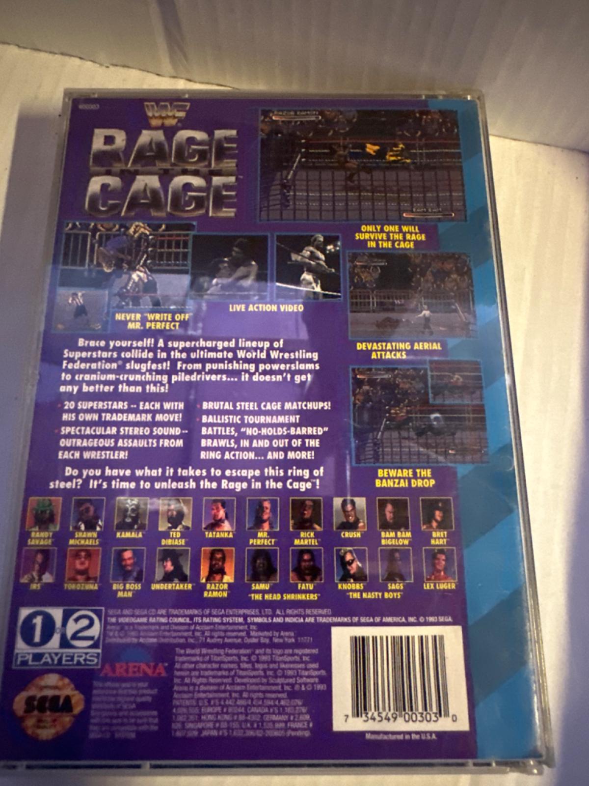 WWF Rage in the Cage | Item, Box, and Manual | Sega CD