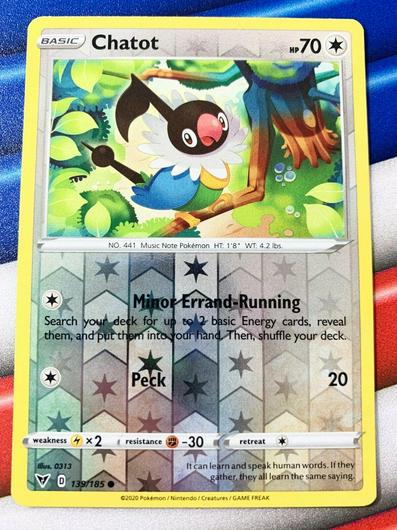 Chatot [Reverse Holo] | Graded 8 | Pokemon Vivid Voltage