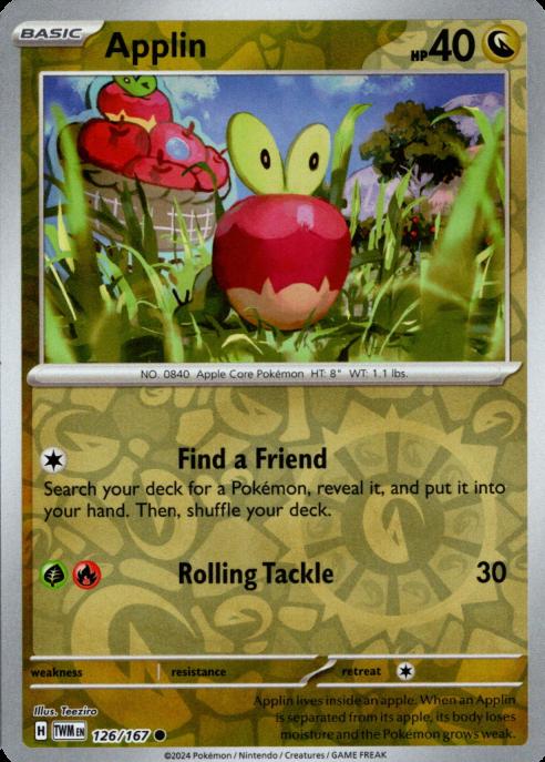 Applin [Reverse Holo] #126 Prices | Pokemon Twilight Masquerade ...