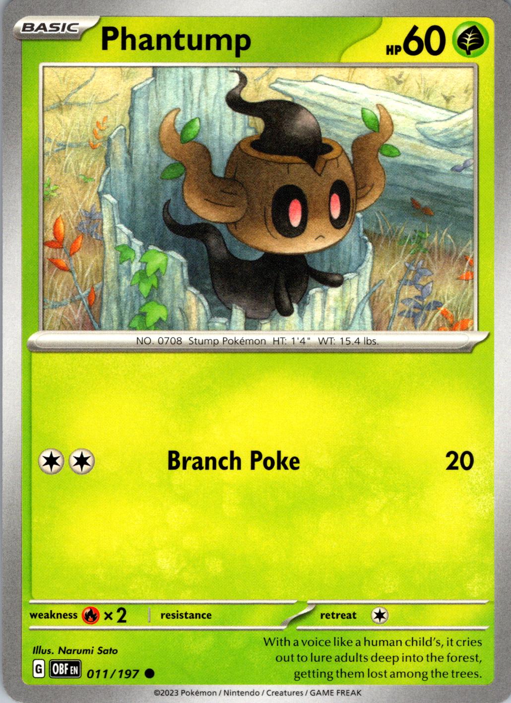 Phantump #11 Prices | Pokemon Obsidian Flames | Pokemon Cards