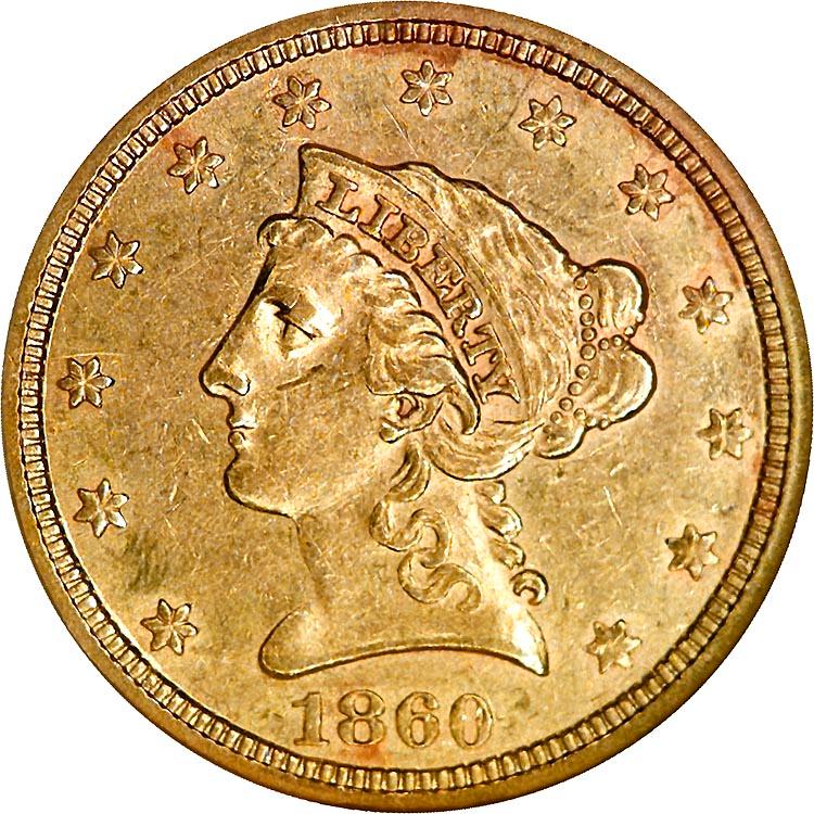 1860 [TYPE 1] Liberty Head Quarter Eagle Prices | Ungraded, NGC, PCGS ...