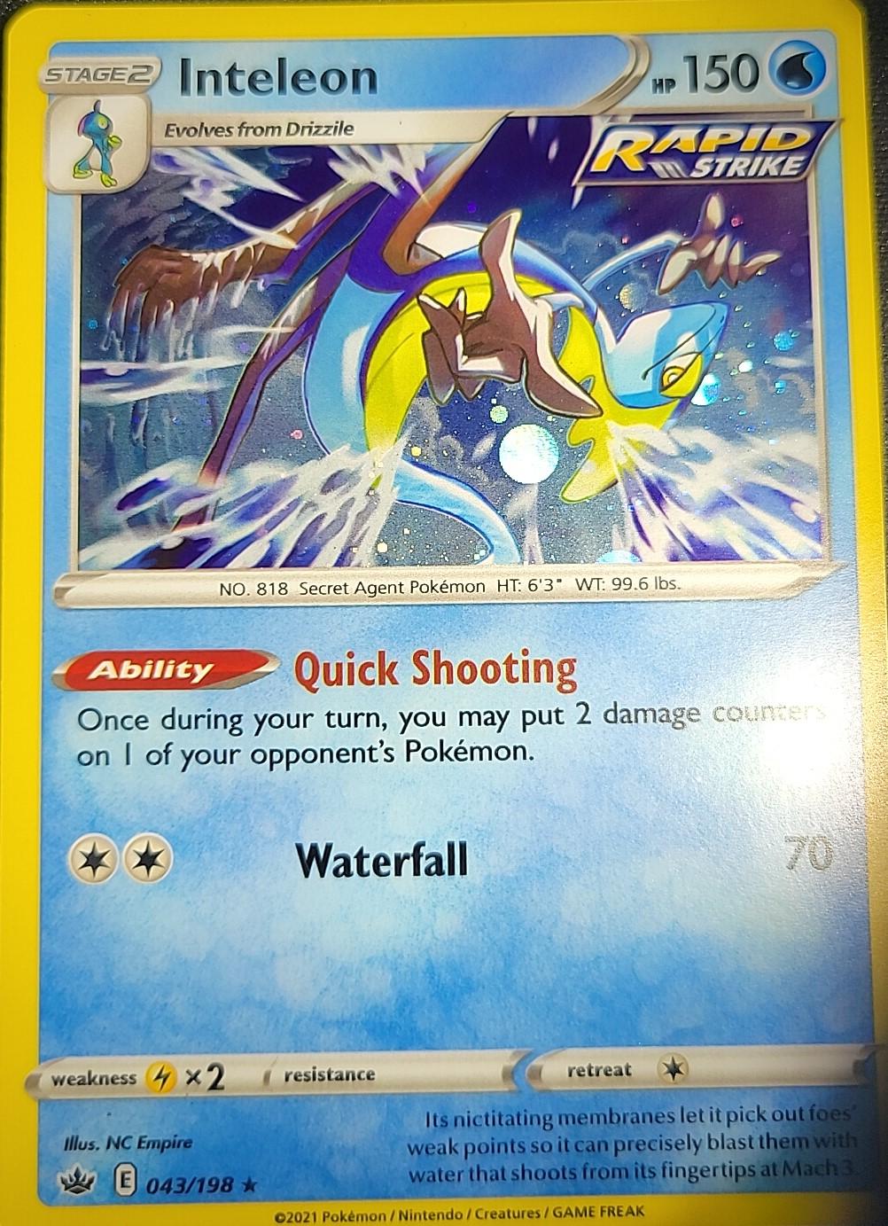 Inteleon [Cosmos Holo] #43 Prices | Pokemon Chilling Reign | Pokemon Cards