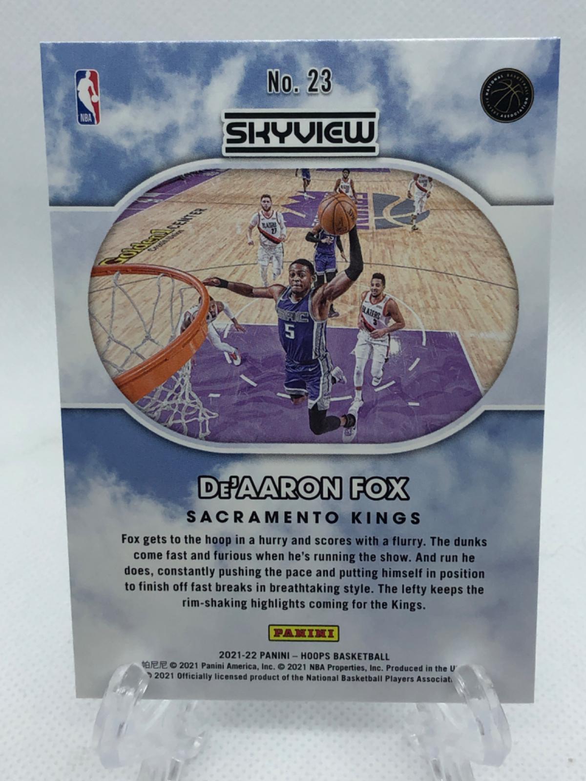 De’Aaron Fox #23 Prices | 2021 Panini Hoops Skyview | Basketball Cards
