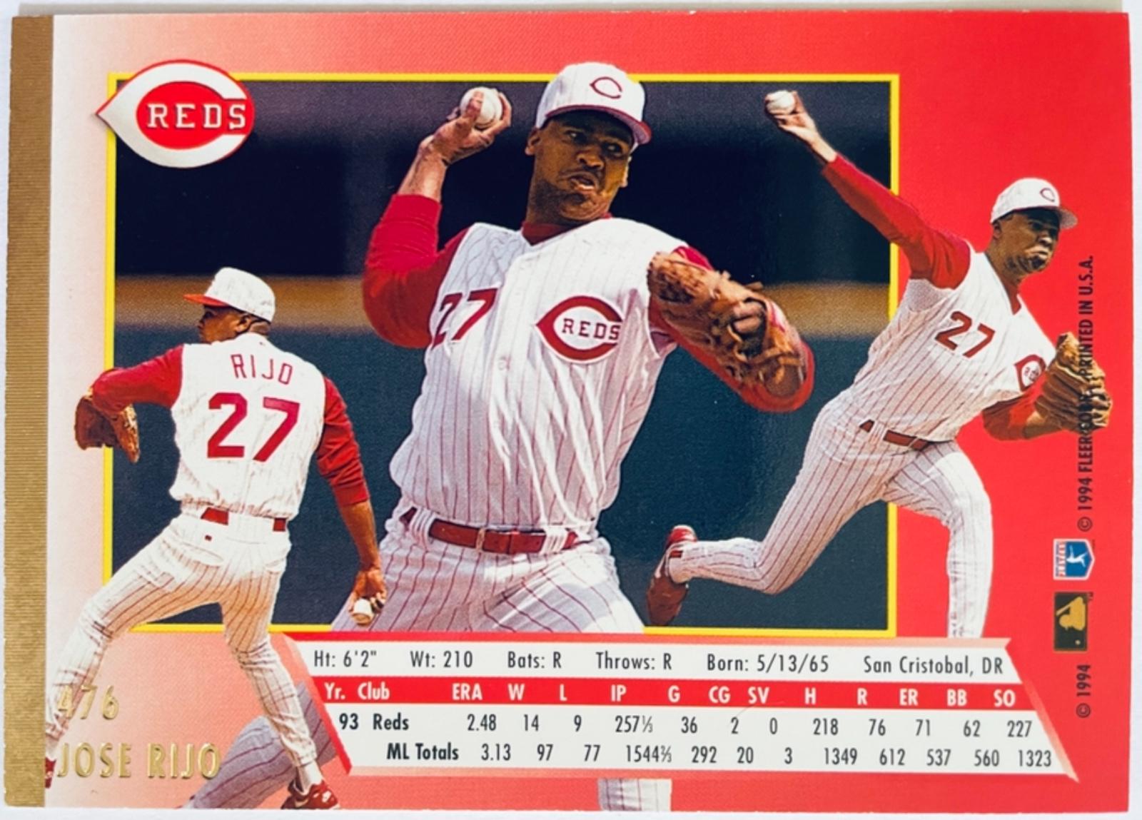 Jose Rijo #476 Prices | 1994 Ultra | Baseball Cards