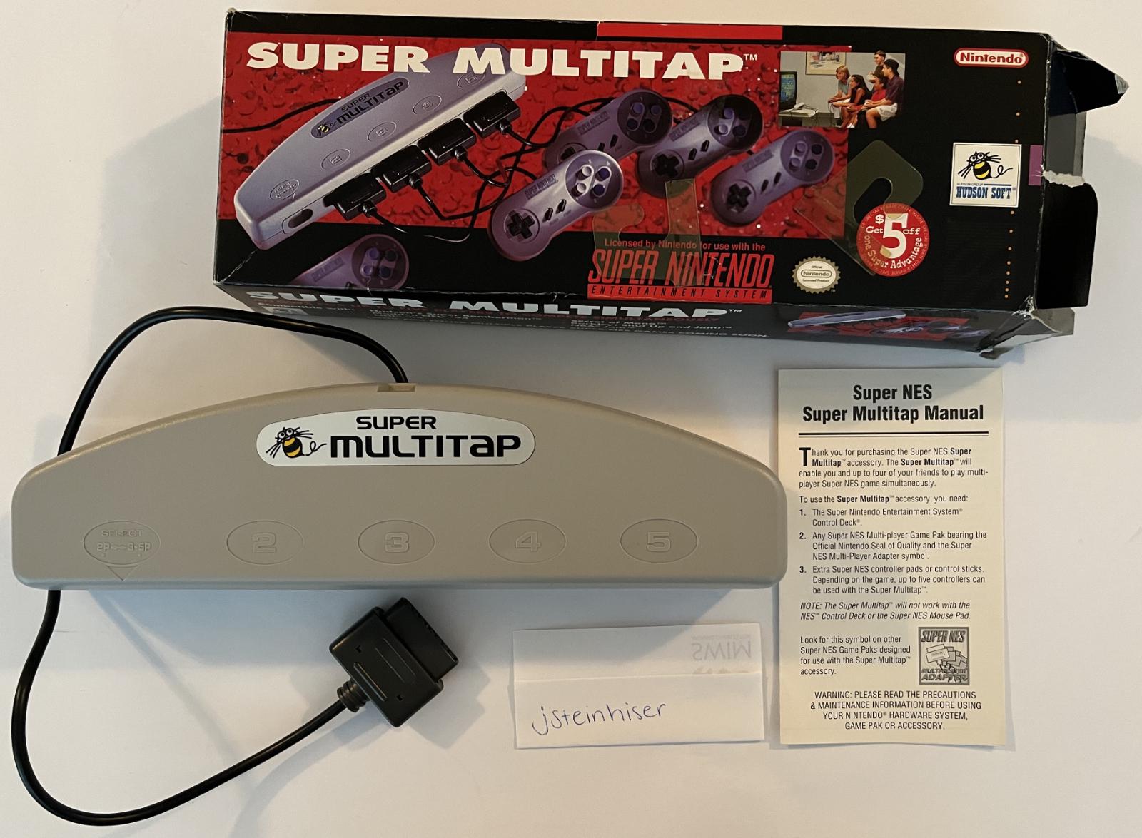 Super Multitap | Item, Box, and Manual | Super Nintendo