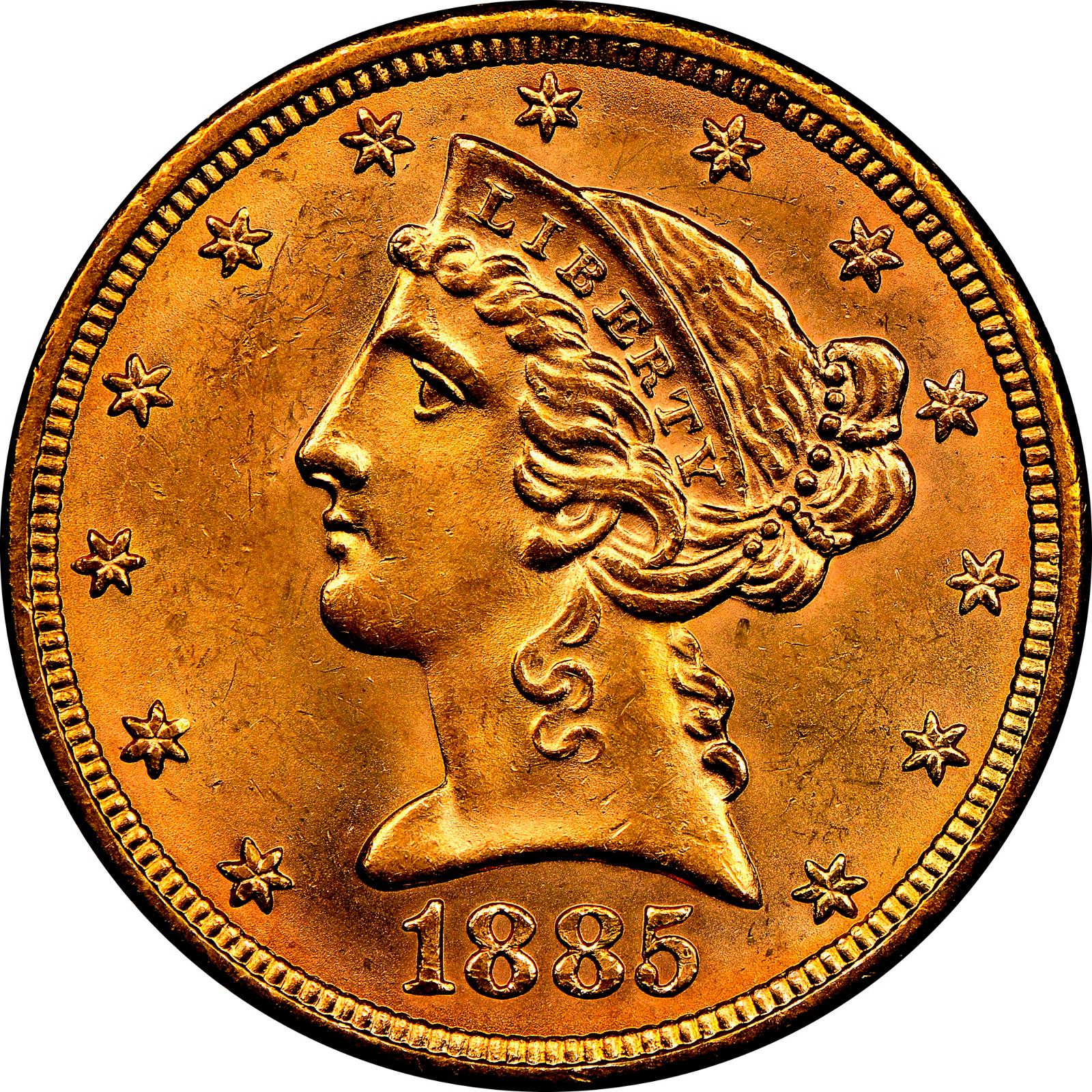1885 Liberty Head Half Eagle Prices | Ungraded, NGC, PCGS Values