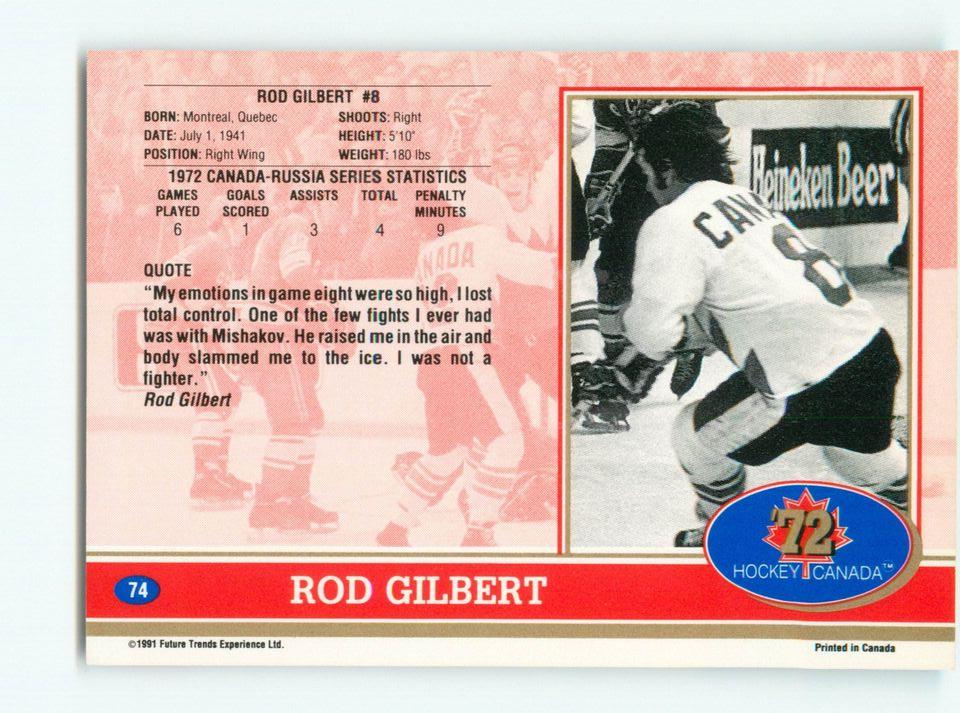Rod Gilbert #74 Prices | 1991 Future Trends Canada ’72 | Hockey Cards